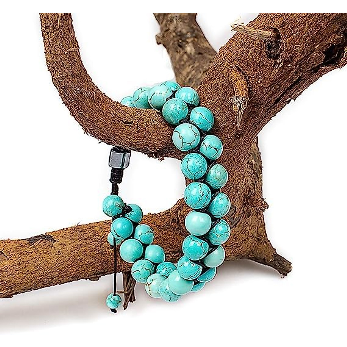 Addmluck 108 Mala Beads Meditation Necklace 7 Chakra Tree of Life Pendant Necklace Prayer Buddha Beaded Bracelets Healing Stone Yoga Necklace for Men and Women Jewelry(turquoise beads)