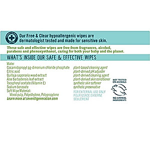Seventh Generation Baby Wipes with Snap Seal Sensitive Protection Diaper Wipes 504 Count