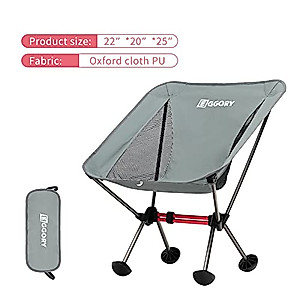 EGGORY Camping Chair, Outdoor Collapsible Chair, Portable Ultralight Compact Camping Folding Beach Chair with Anti-Sinking Large Feet, Stable Compact for Outdoor Camp, Travel, Beach, Picnic