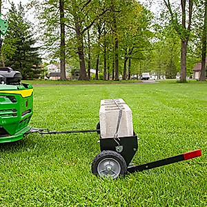 Brinly SAT-401BH-A Tow Behind Spike Aerator with Transport Wheels & Galvanized Steel 3D Tines