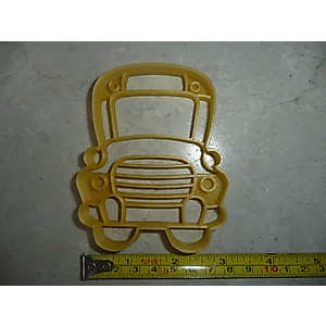 SCHOOL BUS FRONT VIEW CARTOON STYLE DETAILED COOKIE CUTTER MADE IN USA PR4959