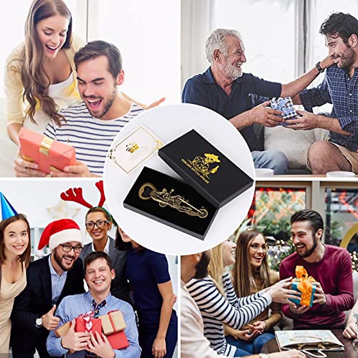 LKKCHER Skull Gifts, Skeleton Beer Bottle Openers Beer Gifts for Men Him Woman Boyfriend Dad, Novelty Bronze Skeleton Rider Gifts for Lovers Skull Motorbike Motorcycle Halloween Christmas Gift