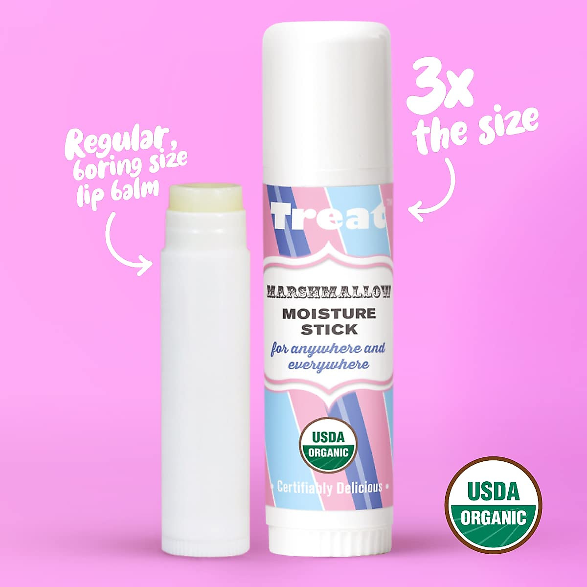 TREAT BEAUTY Organic Marshmallow Moisture Stick, 0.5 OZ