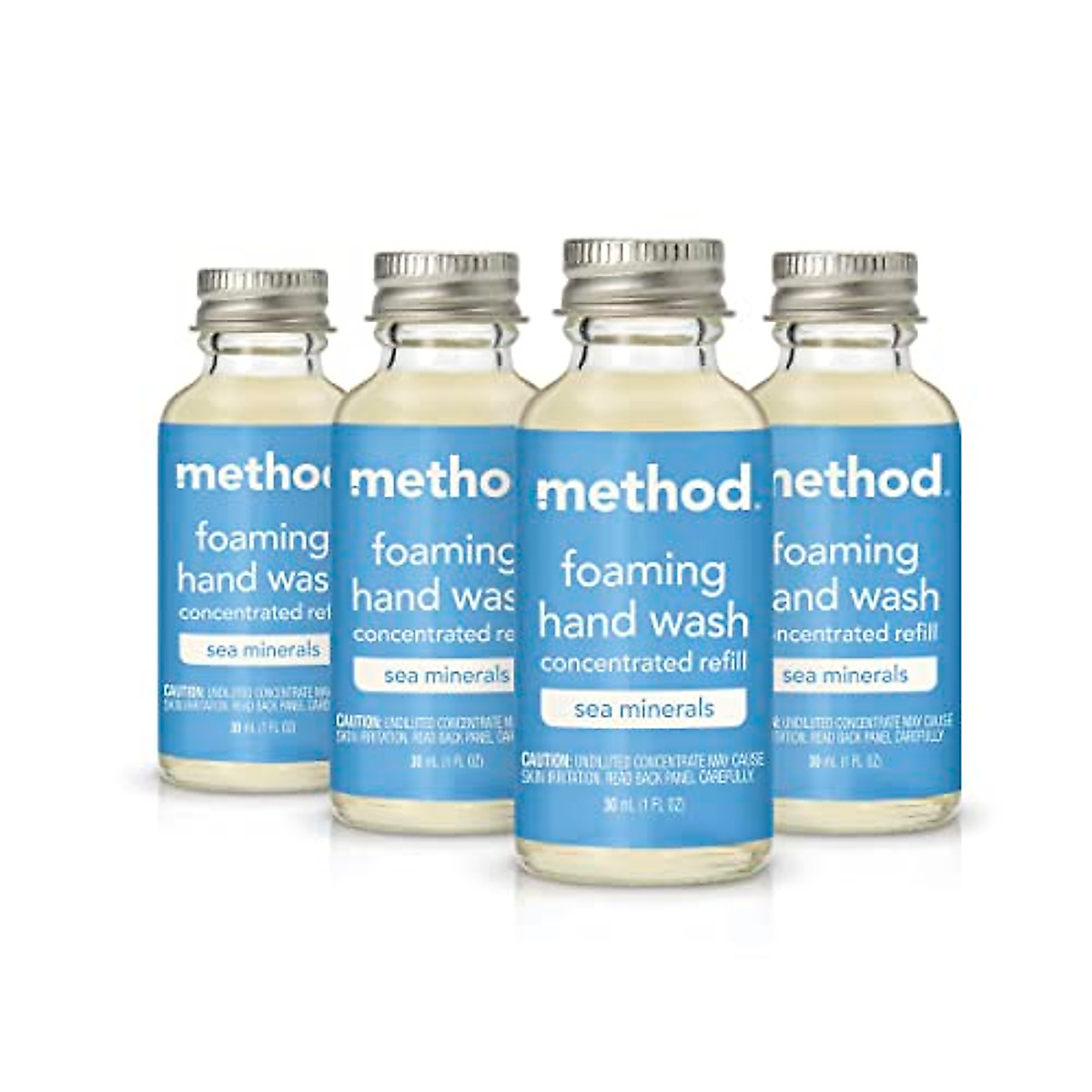 Method Foaming Hand Wash Concentrates Refills, Sea Minerals, 4 Recyclable 1 fl oz Refills