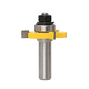 Yakamoz Adjustable Tongue and Groove Router Bit Set with 1/2 Inch Shank, 1-1/4" Stock Woodworking Cutting Milling Tools