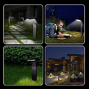Cattlite Solar Outdoor Lights,L-Shaped Black Solar Pathway Lights,IP65 Waterproof Solar Garden Lights,for Path Patio Yard Walkway Warm White-2 Pack