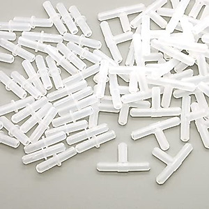 200 Pieces Aquarium Air Valve Connector Plastic Inline Tubing for Aquarium Fish Tank, Straight and T Type