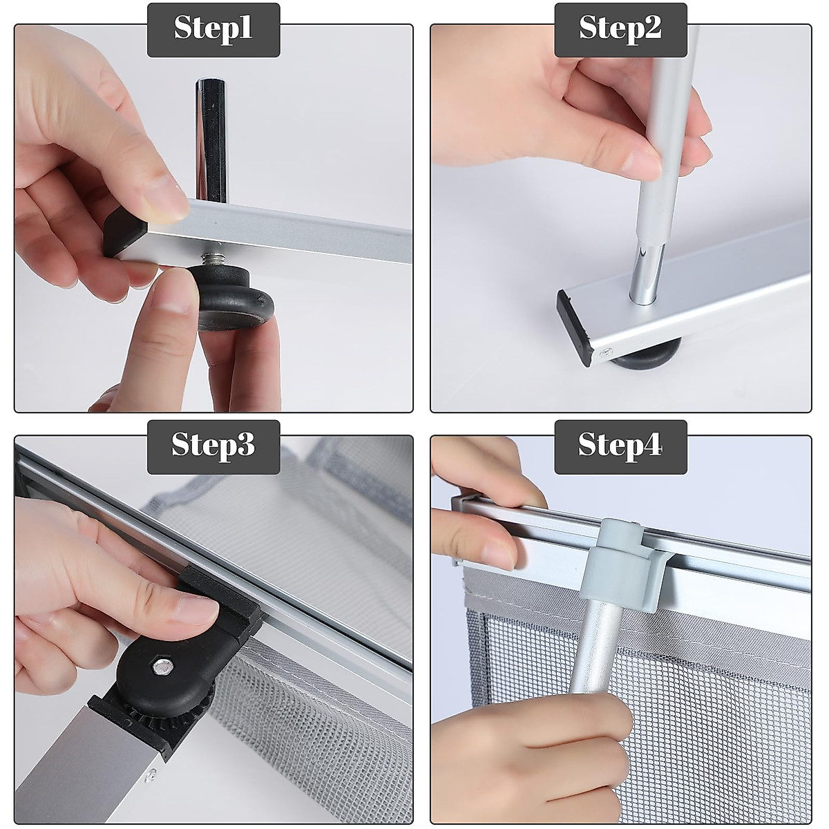 Outus 1 Pcs Mesh Literature Brochure Holder with 8 Pocket Portable Magazine Display Roll Up Magazine Rack Lightweight Floor Standing Catalog Office Brochure Display Stand for Business Trade Shows