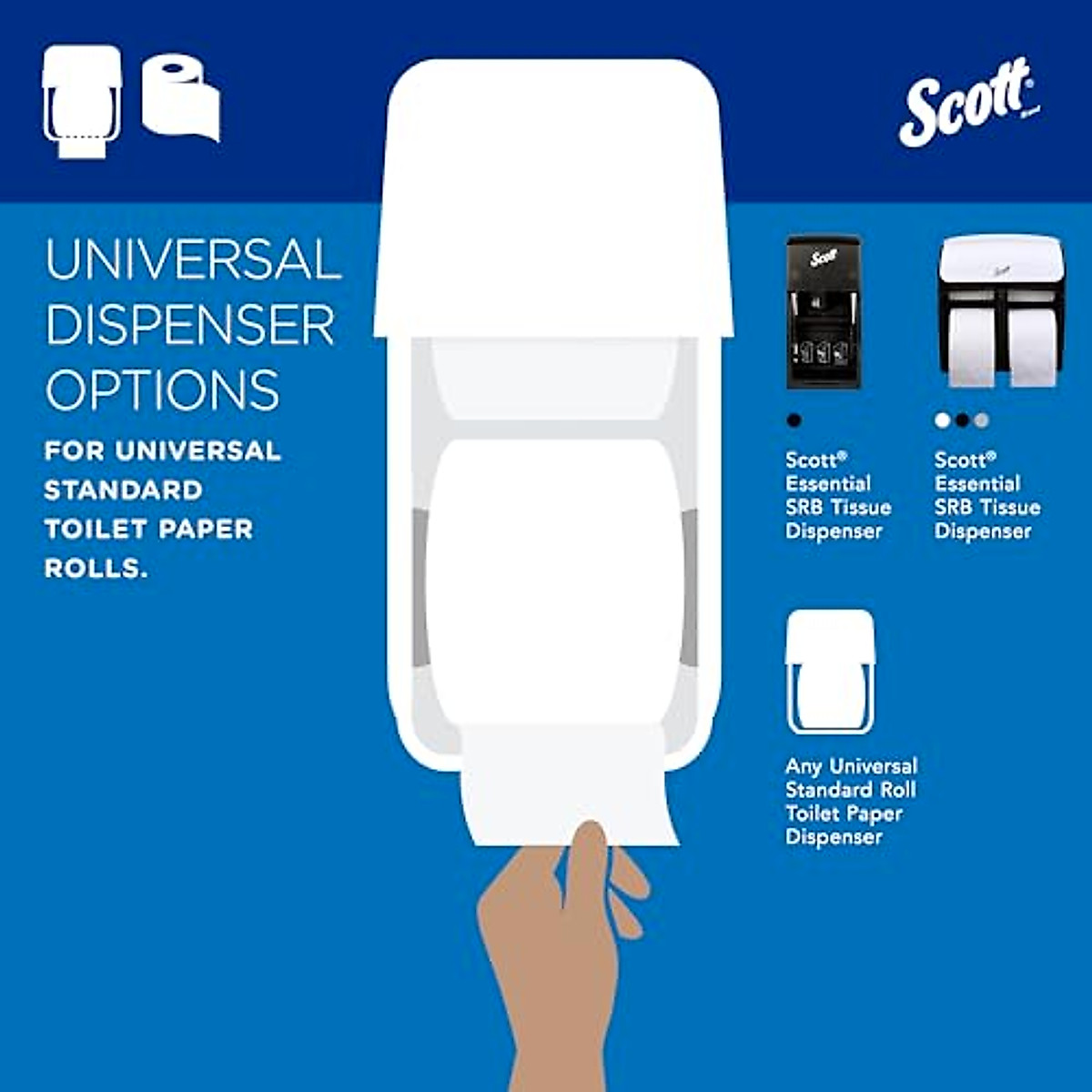 Scott® Professional 100% Recycled Fiber Standard Roll Bulk Toilet Paper (13217), 2-Ply, Elevated Design, White, Individually wrapped rolls (473 Sheets/Roll, 80 Rolls/Case, 37,840 Sheets/Case)