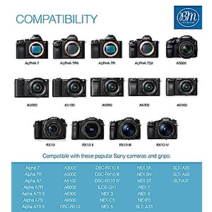 BM Premium 2 Batteries and Dual Bay Charger for Sony ZV-E10, A7 II, A6100, A6400, DSC-RX10 IV, DSC-RX10 II, RX10 III, Alpha 7, Alpha 7R, a7, a7R, A7s, A7s II, a3000 a5000 a5100 a6000 a6300 a6500