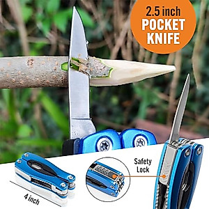 Multi Tool Pocket Knife Set 15 in 1 - The Ultimate Christmas Gift! Perfect Multitool for Men, Dad, Boyfriend, Scout - Cool, Practical, Versatile Multi-tool for Thanksgiving, Birthdays and Graduations