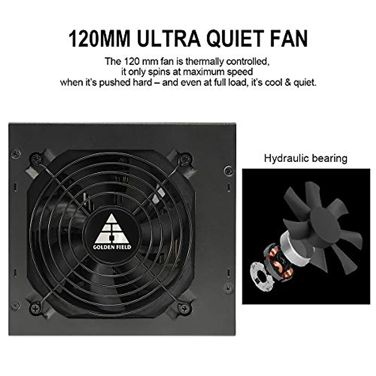 GOLDEN FIELD GPG750 Power Supply 750W Full Modular 80+ Gold Certified Computer PC ATX PSU 5 Years Warranty