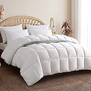 100% Viscose from Cooling Bamboo Comforter for Hot Sleepers- Breathable Silky Soft Bamboo Duvet Insert King Size-with 8 Corner Tabs- All Season Comforter (90x102 Inches, White)