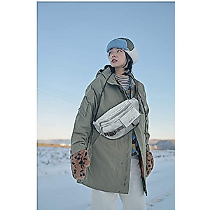 Large Fanny Pack for Women Men,Waterproof Waist Bag Pack with Adjustable Strap for Travel Sports Hiking Running,Military Plus Size Fanny Packs,White