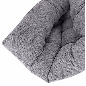 JAMPAYANG Chair Cushion, 4 Pack Chair Cushions for Dining Chairs, Chair Pads and Mat with Ties for Indoor Kitchen Seat and Desk (4 Count - 17 x 16 in, Light Grey)