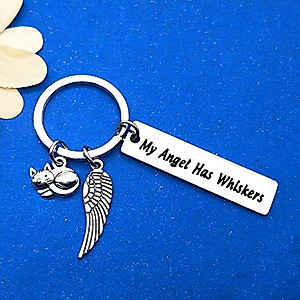Pet Memorial Gift Loss of Cat Keychain Sympathy Loss of Cat Gift Pet Loss Jewelry Has Whiskers Keyring In Memory of Cat Pet Sympathy Gift for Cat Lover Family Friends Remembrance Gifts