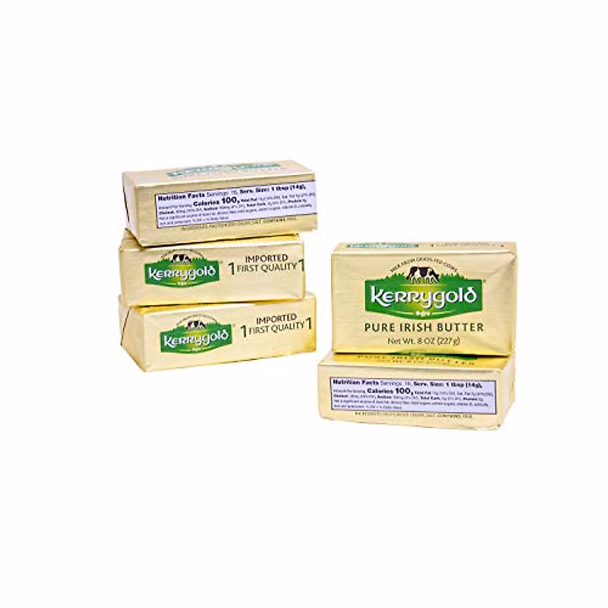 Kerrygold Salted Butter, 8 Oz Foil Pack (Pack Of 5)