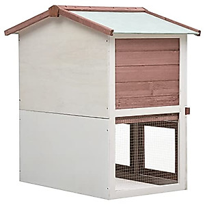 vidaXL Solid Pinewood Outdoor Rabbit Hutch 3-Door Bunny Pet House Multi Colors