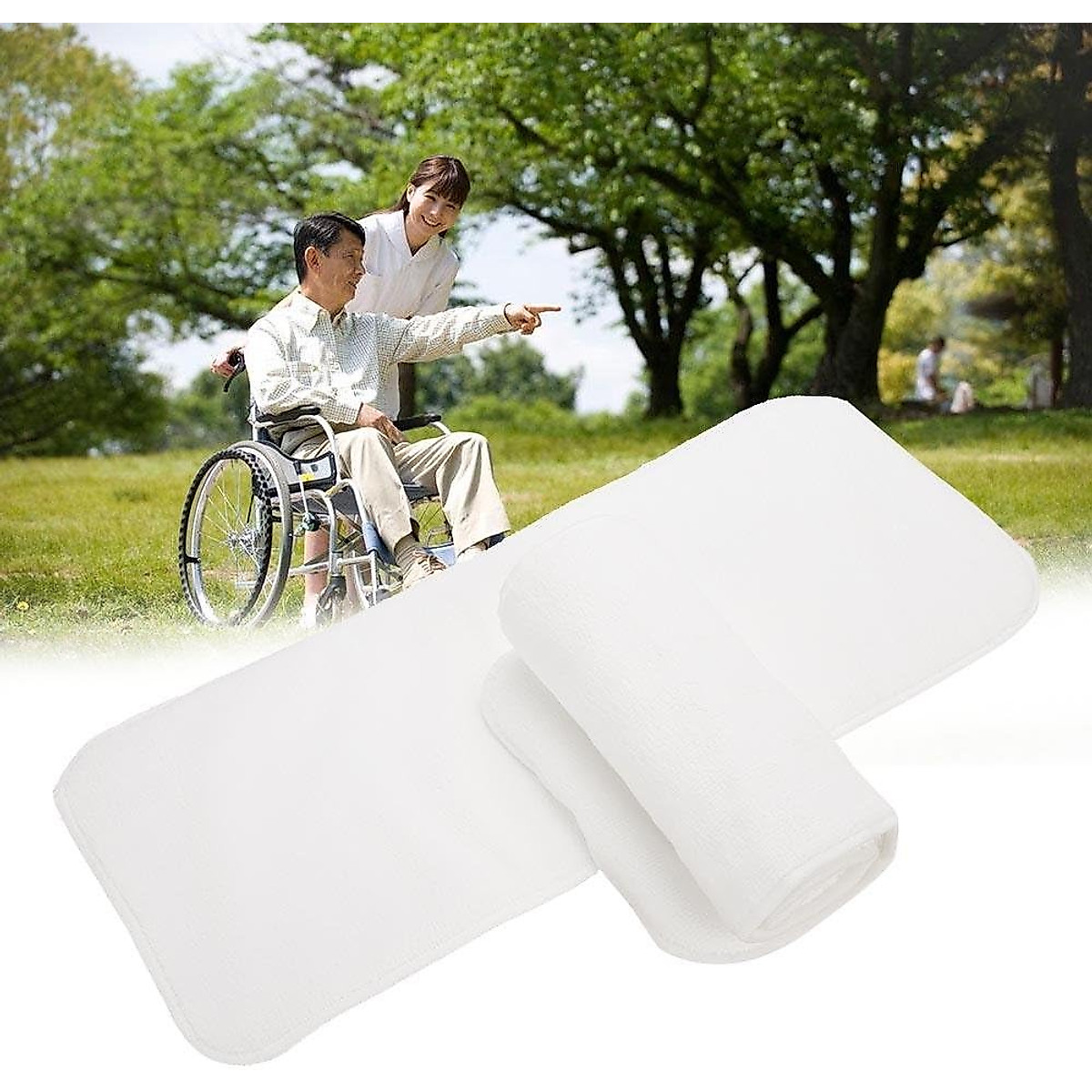 Washable Adult Pocket Diaper, Adult Pocket Nappy Cover Close-Fitting Adjustable Reusable Diaper Cloth for Incontinence Care Protective Underwear for Men Women Teen(2Pcs Diaper Insert Pad)