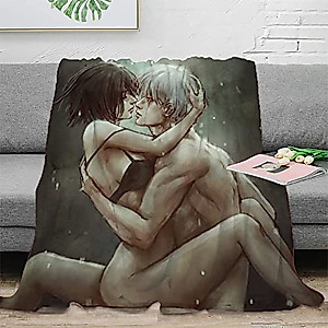 Anime Blanket Tokyo Ghoul Ken Kaneki and Touka Kirishima Throw Blanket Lightweight Soft Cozy Flannel Sofa Bed 40x50inch(100x130cm)