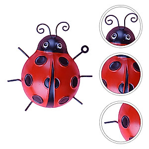 IMIKEYA 4pcs Wrought Iron Lawn Ladybug Simulation Ladybug Simulated Ladybug Garden Ladybug Iron Art Ladybug Iron Ladybug Yard Ladybug Decoration Ladybug Model Ladybug Decorations
