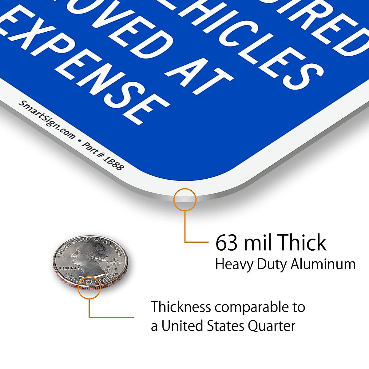 SmartSign "Handicapped Parking - Special Plate Required, Unauthorized Vehicles Removed" Sign | 12" x 18" 3M Engineer Grade Reflective Aluminum