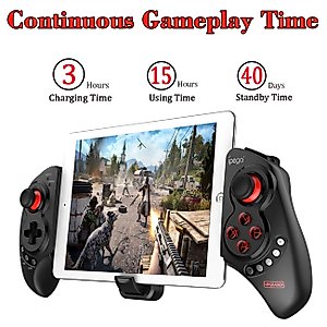 Megadream Wireless Android Game Controller for PUBG Fotnite, Key Mapping Gamepad Joystick for Samsung, HTC, LG, Google Pixel and More, Support 10 inch Tablet
