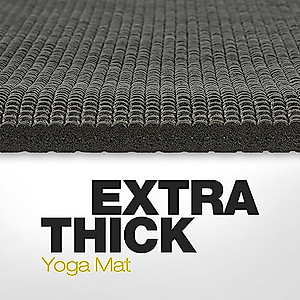 ActiveGear Extra Large Yoga Mat 10 x 6 ft - 8mm Extra Thick, Durable, Comfortable, Non-Slip & Odorless Premium Yoga and Pilates Mat for Home Gym - Black