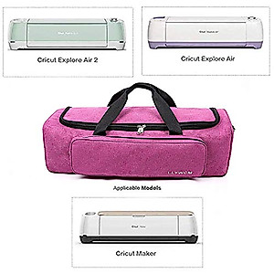 LLYWCM Lightweight Carrying Bag Compatible with Cricut Explore Air Cricut Maker Cricut Explore Air 2, Foldable Travel Tote Case for Die-Cut Machines Accessories and Supplies (Pink)