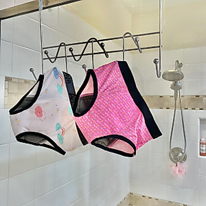 Tony and Ava Potty Training Underwear for Girls, Moisture-Wicking, Soft Cotton Toddler Training Underwear - Breathable, Reusable Training Pants - Small - White