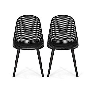 Christopher Knight Home Darleen Outdoor Dining Chair (Set of 2), Black