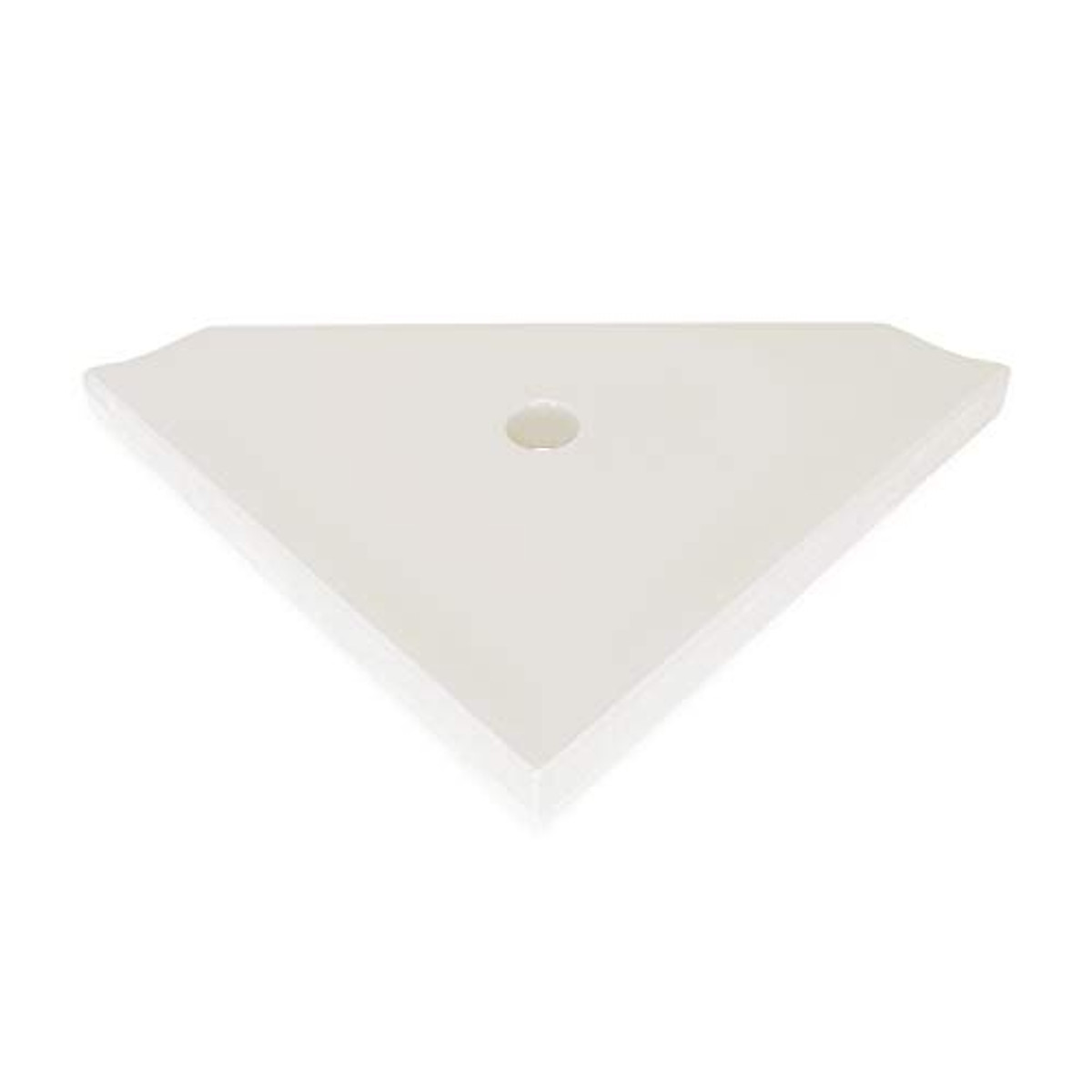 Questech Décor 8 Inch Corner Shower Shelf and 5 Inch Shower Caddy Soap Dish, Geo Flatback Wall Mounted Bathroom Shower Organizer, White Polished