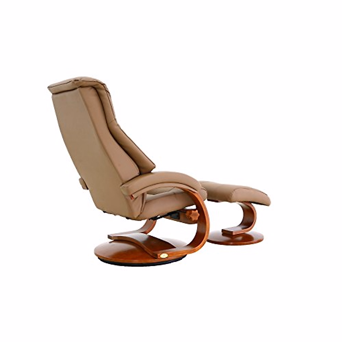 Mac Motion Chairs Collection by Mac Motion Mandal Top Grain Leather Oslo Recliner and Ottoman, Sand (tan)