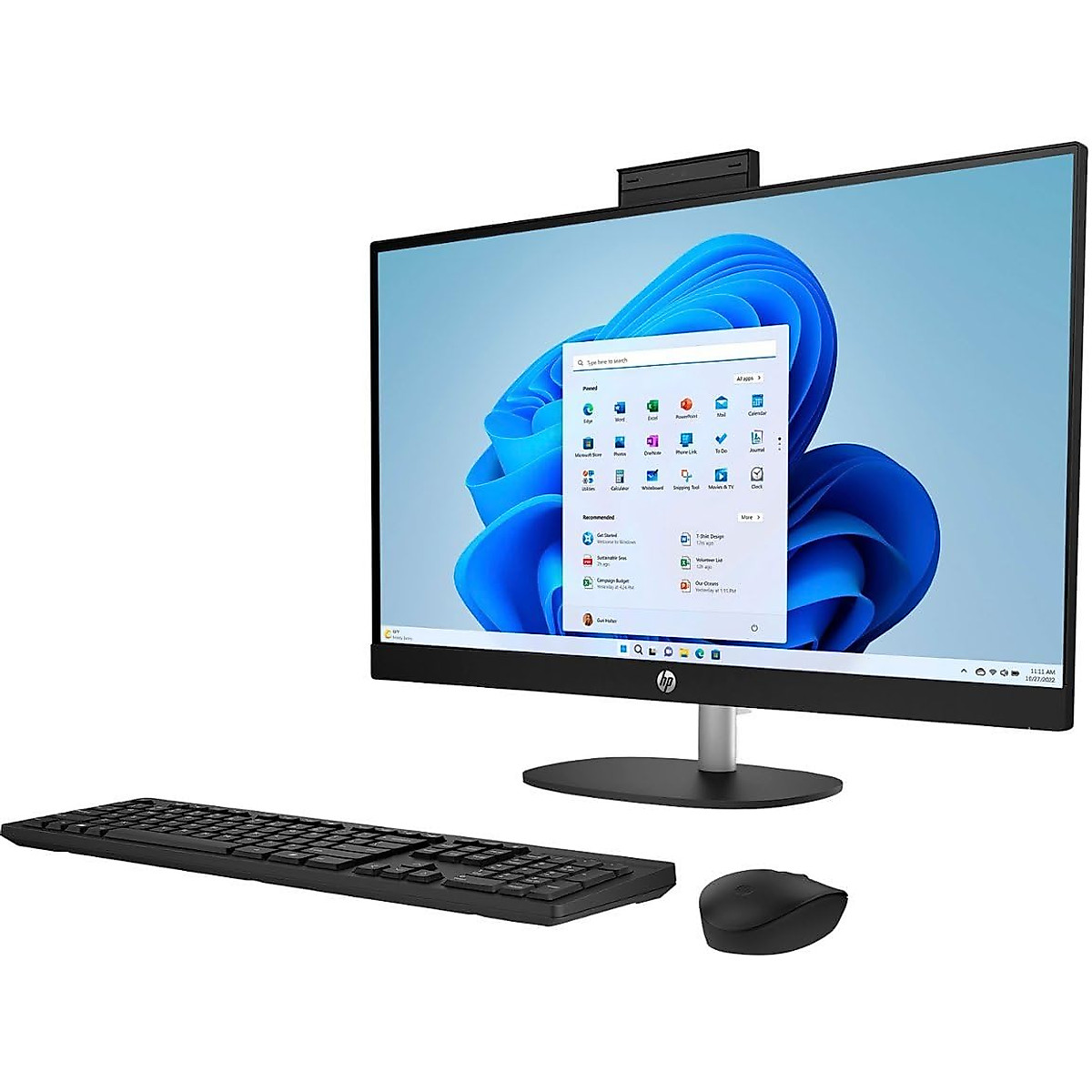 HP 27 All-in-One Touch Desktop 1TB SSD 32GB RAM (AMD Ryzen 7 with 8 cores and Max Boost to 4.50GHz, 1 TB SSD, 32 GB RAM, 27-inch FullHD Touchscreen, Win 11) PC Computer Essential Pavilion