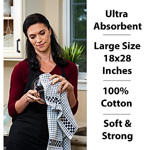 XLNT Ultra Absorbent Dish Towels 100% Cotton Plush Loop-Stitch 18x28 inch Durable Dishcloths Kitchen Towel. Set of 2, Blue