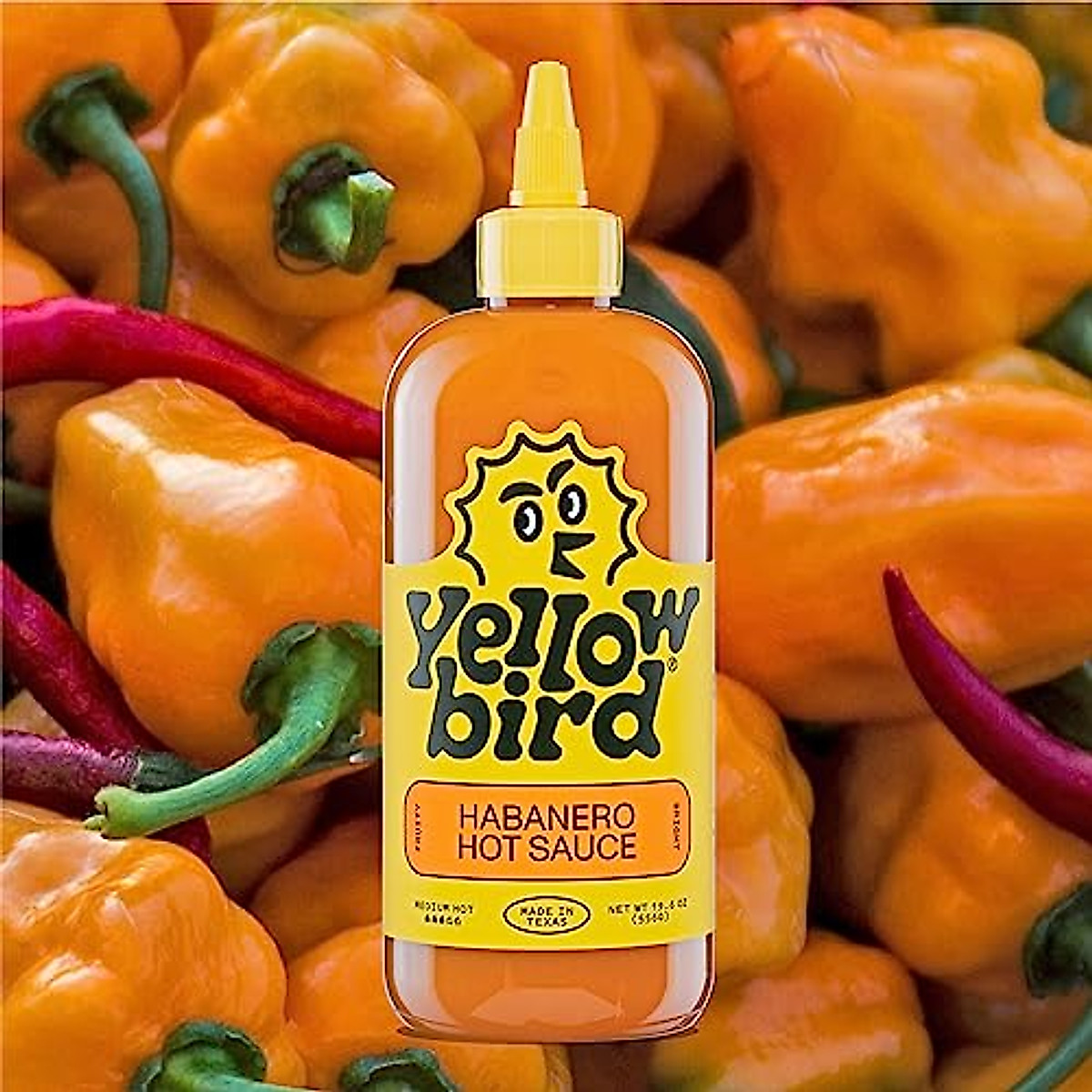 Yellowbird Classic Habanero Hot Sauce 19.6 oz. Tabletop Size (Medium Hot | 1 Bottle | Made in Texas)