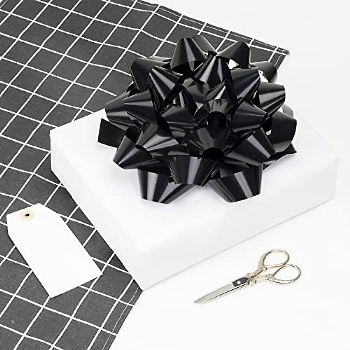 MAYPLUSS 8" Gift Bow, 1 Bows, Black, Perfect for Birthday, Christmas, Holiday, Party Favors Decorations