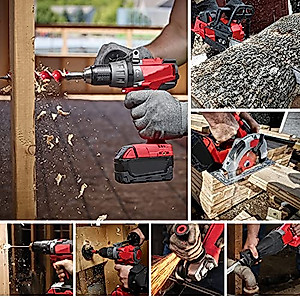 HERISKEER 2-Pack HIGH Output 6.0 Ah 18V Battery for Milwaukee M18 Battery 48-11-1820 48-11-1850 48-11-1860 48-11-1828 48-11-10 Power Batteries