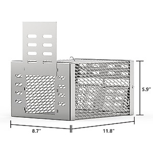WHJIACHU Rat Trap, Humane Mouse Trap with Double-Opening One-Way Door Design, Automatic Continuous Cycle Mouse Trap, Suitable for Indoor and Outdoor Use, for Capturing or Releasing Rodents