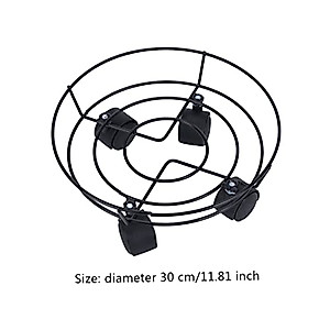 AIJUZIJIE Plant Caddy Wheel Planter Flower Pot Mover Iron Stand Trolley on Rollers Heavy Duty for Indoor Outdoor Garden 30cm Plant Caddy