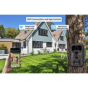 Meidase P100 WiFi Trail Camera, Bluetooth, 32MP 1296p, Game Cameras with 100ft Night Vision, Motion Activated, Waterproof