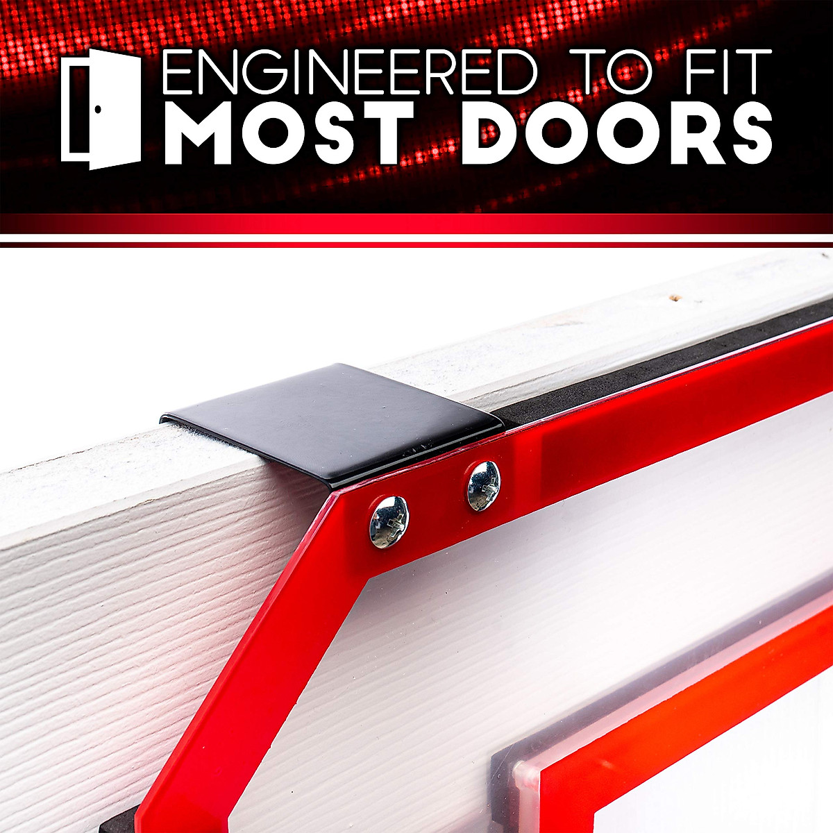 Franklin Sports Over the Door Indoor Basketball Hoop - Kids Mini Hoop for Bedroom - Steel Rim Mini Hoop - Includes Ball and Pump - Red Light Up