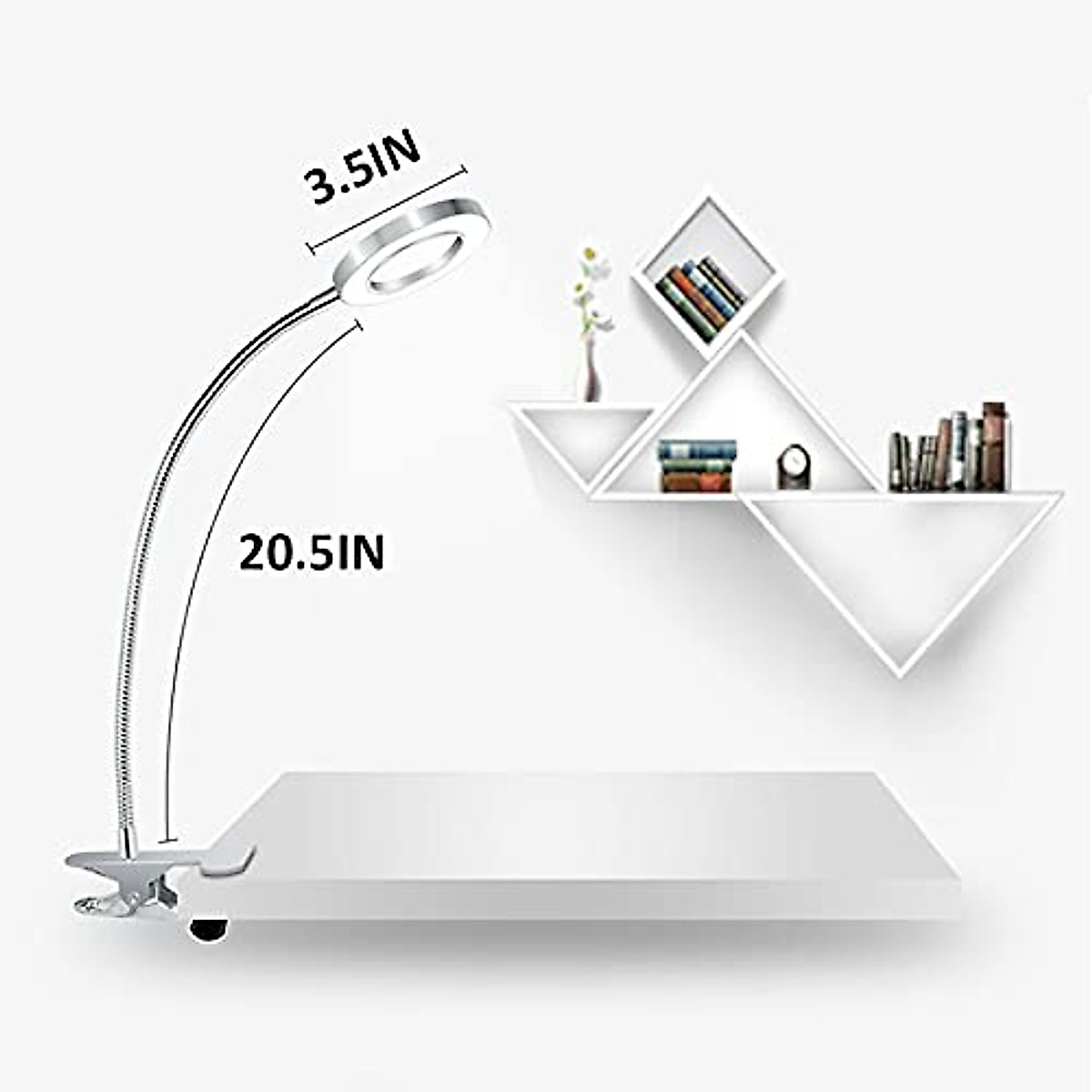 Clip On Light PARSMIC Desk Lamp Led Table Clamp for Microblading Permanent Makeup Tattoo Eye Protection USB Reading Light with Adjustable Arm 2 Light Modes Suitable for Skincare Beauty Salon Manicure