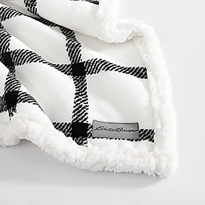 Eddie Bauer- King Blanket, Ultra Soft & Cozy Plush Home Décor, All Season Bedding (Bunkhouse Plaid White, King)