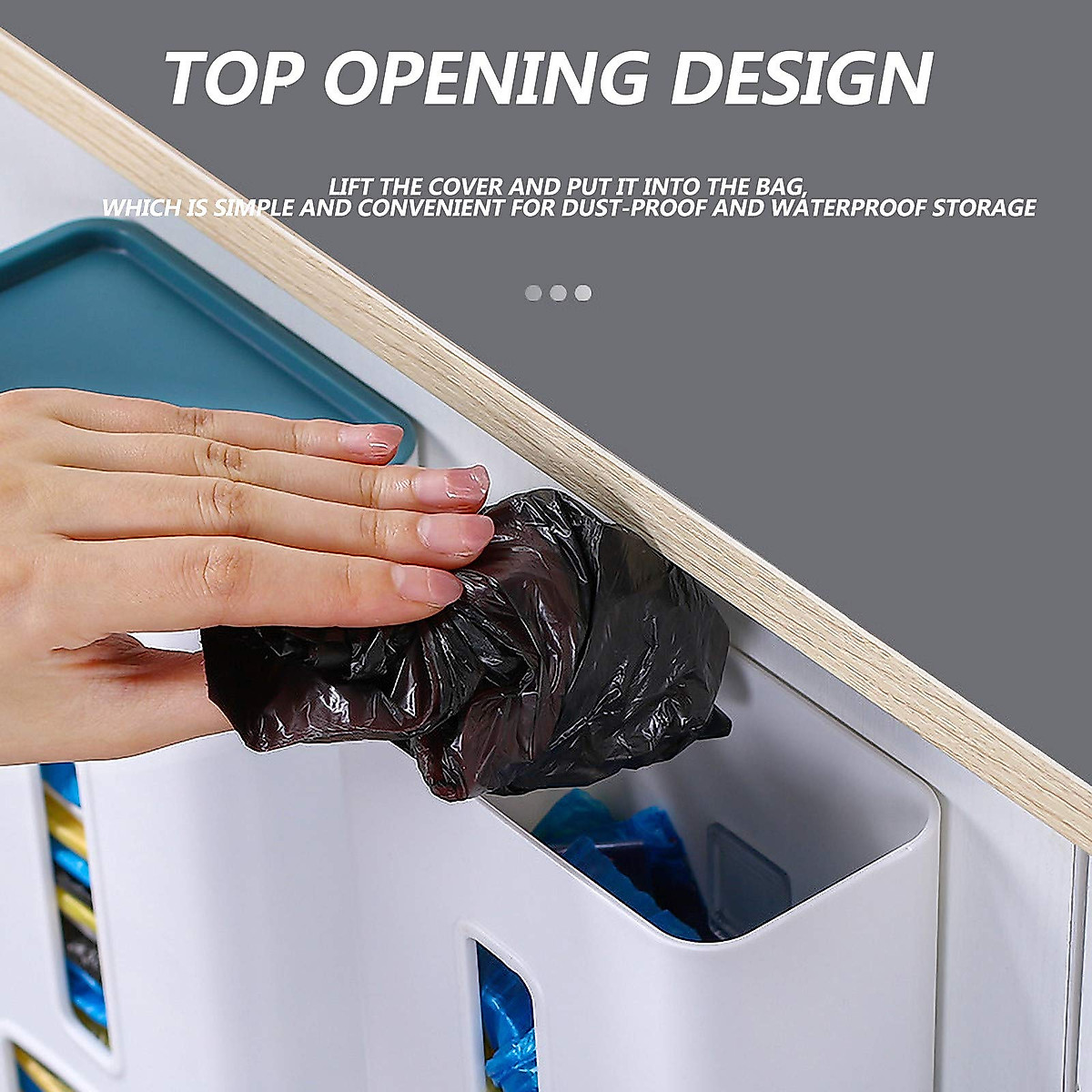 PMUYBHF Kitchen Plastic Grocery Bag Holder and Dispenser,Hanging Garbage rack,Garbage storage box Organizer,Wall Mounted for Dispenser Home Cabinet Living Room (B)