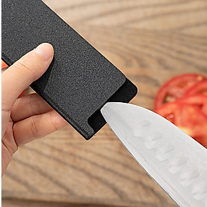Restaurantware Sensei 8.5 x 2 Inch Knife Sleeve, 1 BPA-Free Knife Protector - Fits Santoku and Chef's Knife, Felt Lining, Black Plastic Knife Blade Guard, Durable, Cut-Proof