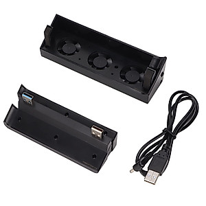 for PS4 Slim Cooling Fan and USB Hub Kit Game Console Automatic Temperature Cooling Fan USB Powered Adapter, Automatic Intelligent External Cooler for PS4 Slim Host