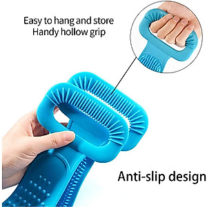Silicone Back Scrubber for Shower 35.5 inches/90 cm Silicone Body Scrubber with Handle Bath Body Brush Back Washer Extra Long Back Scrubber for Shower for Men and Women Deep Clean, Massage Skin