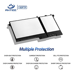 ANTIEE 51Wh 93FTF Laptop Battery Replacement for Dell Latitude 5280 5480 5580 5590 5490 5288 5290 5488 E5280 E5480 E5580 E5490 E5590 E5290 Precision 15 3520 3530 Series D4CMT 4YFVG 83XPC 083XPC