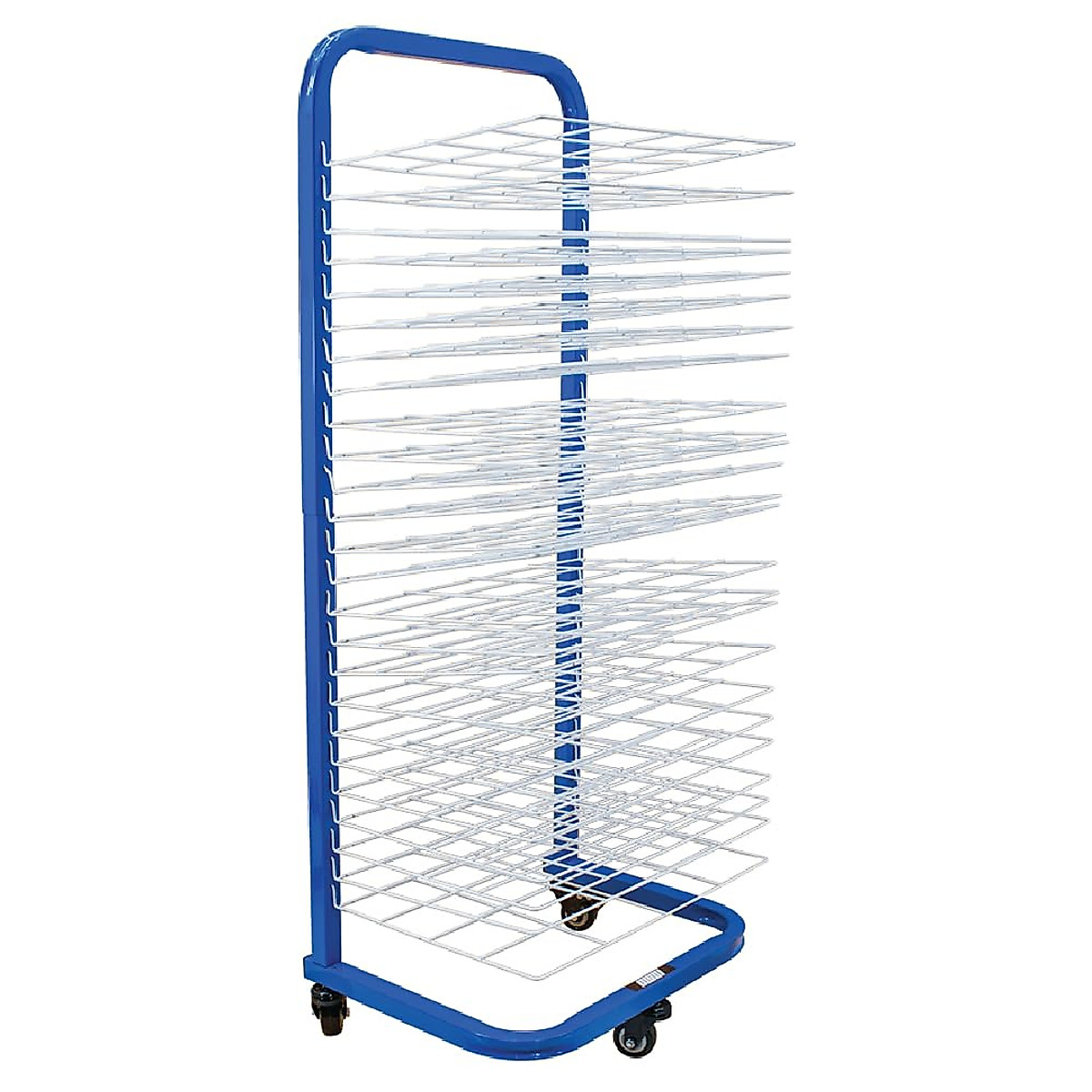 LAUCO Art Drying Rack for Art Studios & Classrooms, 25-Removable Shelf Mobile, Painting Drying Rack with Wheels - Stack Rack for Painting, Drawings, and More (1 Pack)